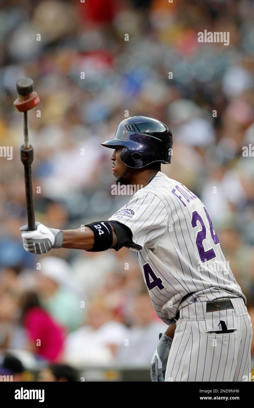 Colorado Rockies' Dexter Fowler (24) plays in the baseball game between ...