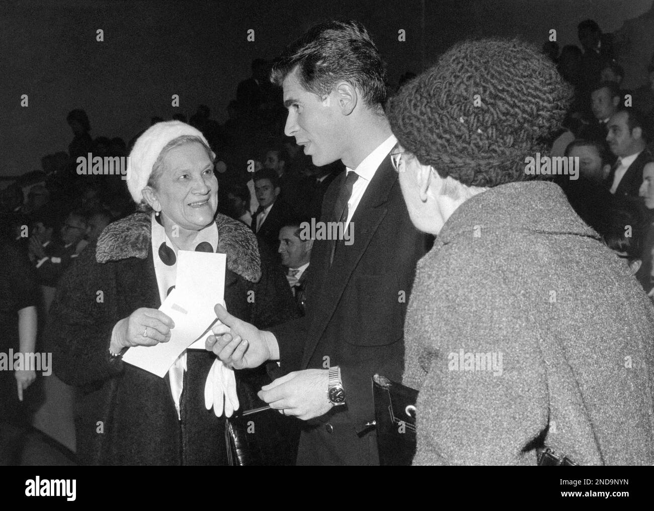 Mrs. Lucie Maria Rommel, left, widow of late German field Marshal Erwin Rommel is pictured upon ...