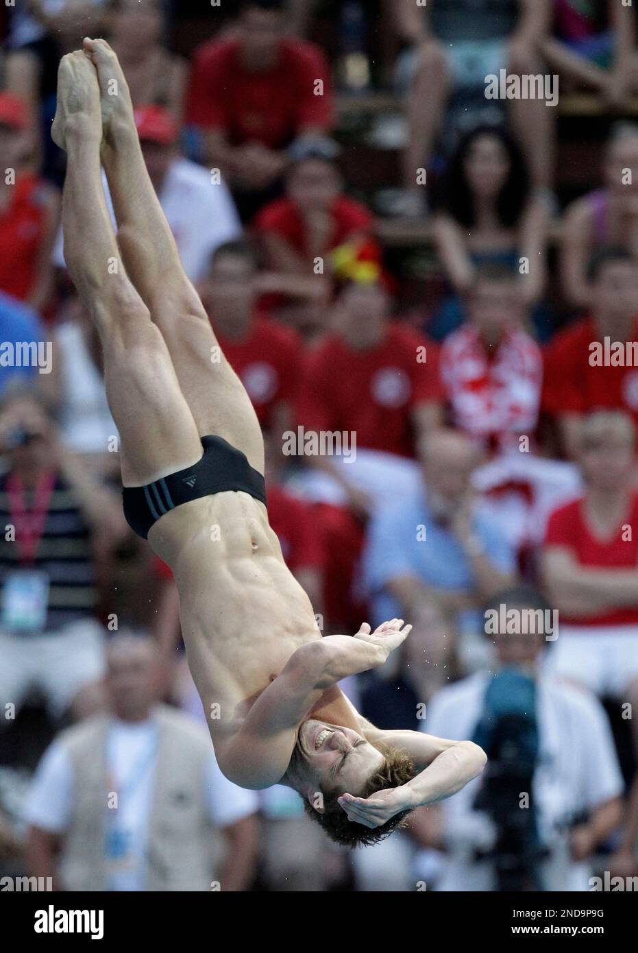 Austria's Constantin Blaha makes an attempt during the Men's 3m ...