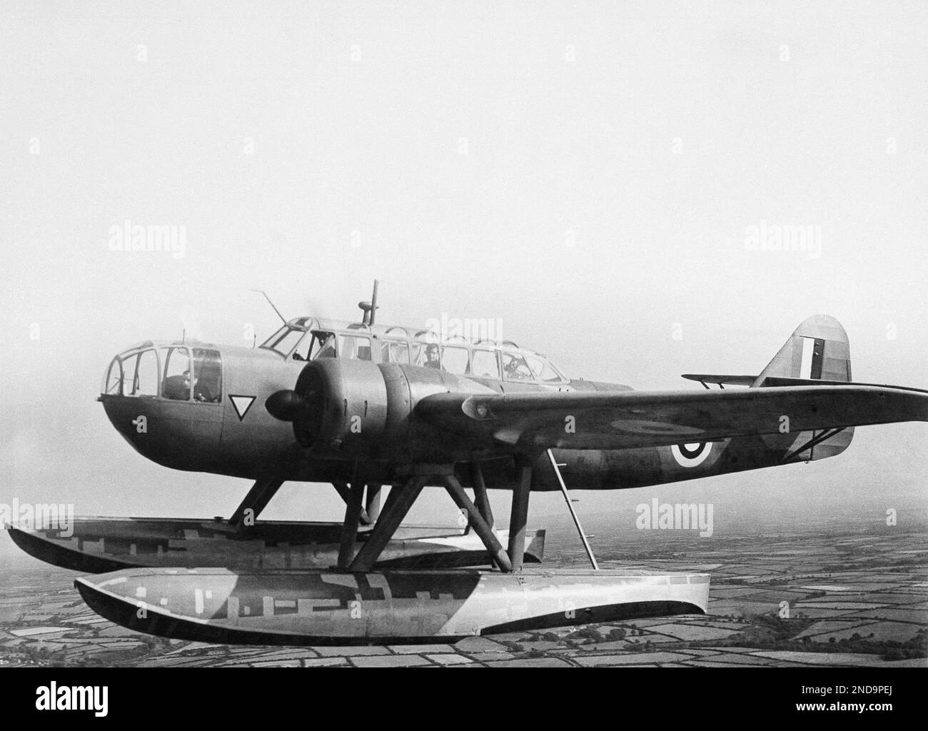 A Dutch Crew wings along the British coast in a royal Dutch naval air ...