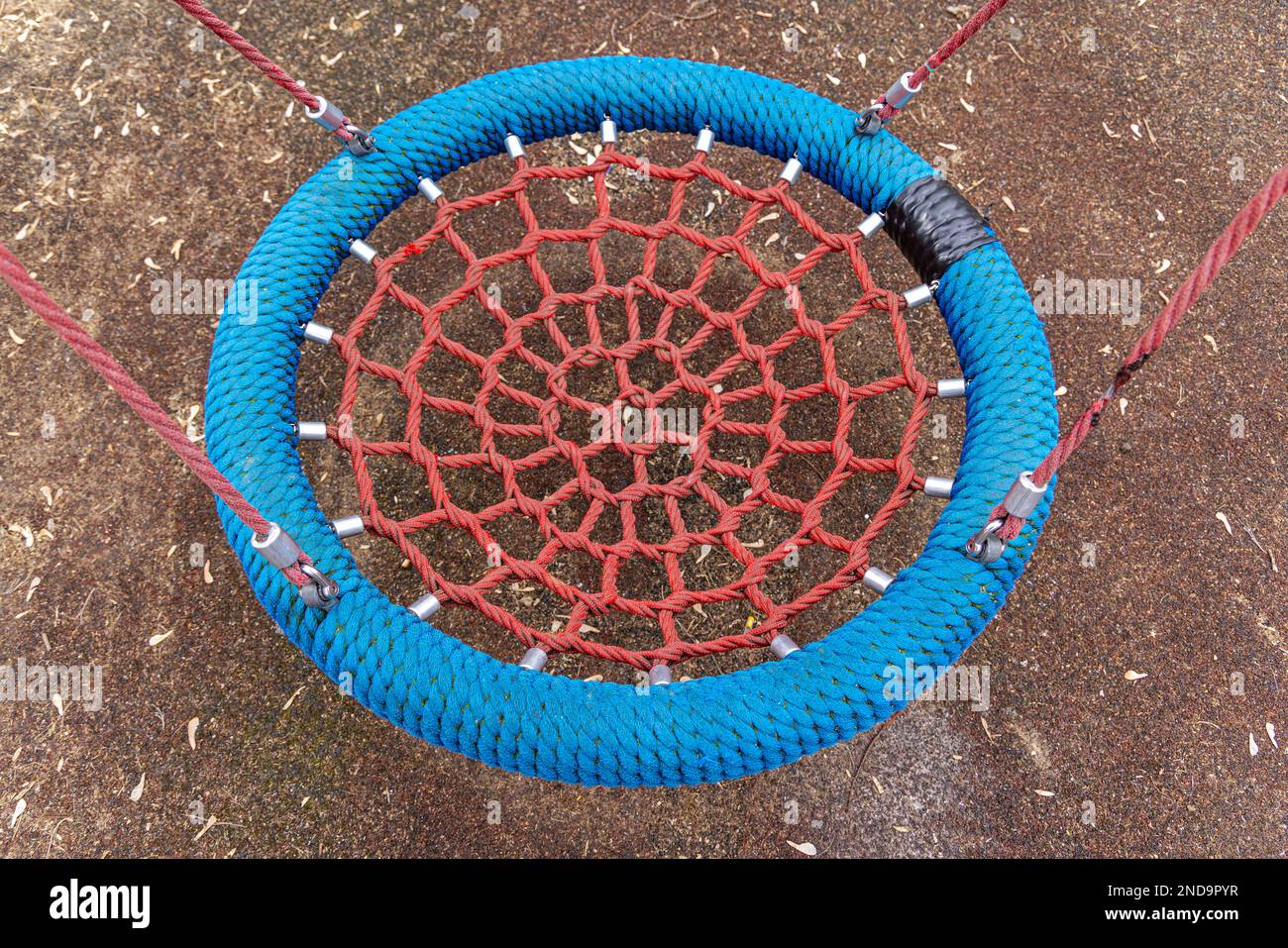 Spider Web Swing Net in Kids Playground Park Stock Photo - Alamy