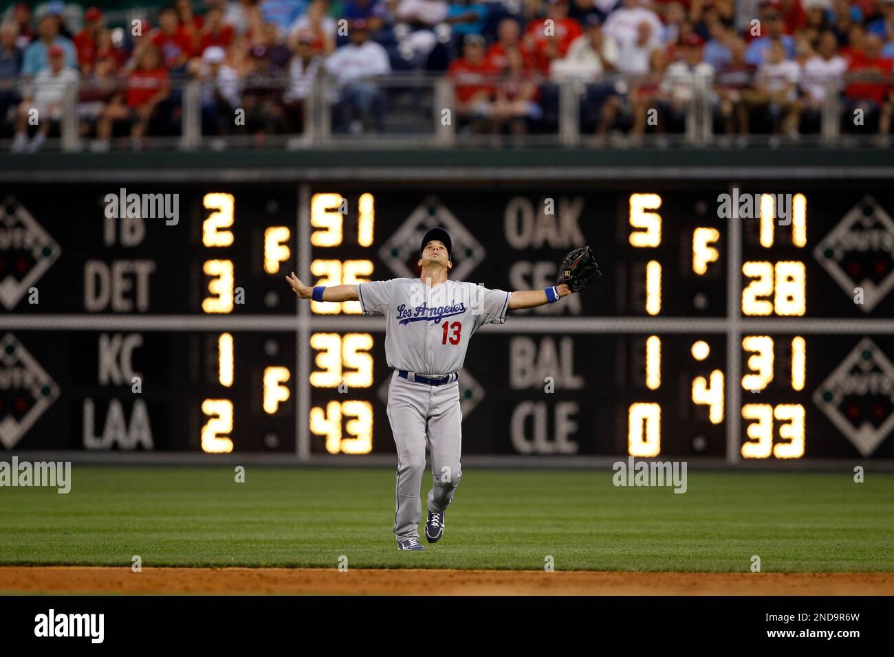 Los Angeles Dodgers' Ryan Theriot during a baseball game against the ...