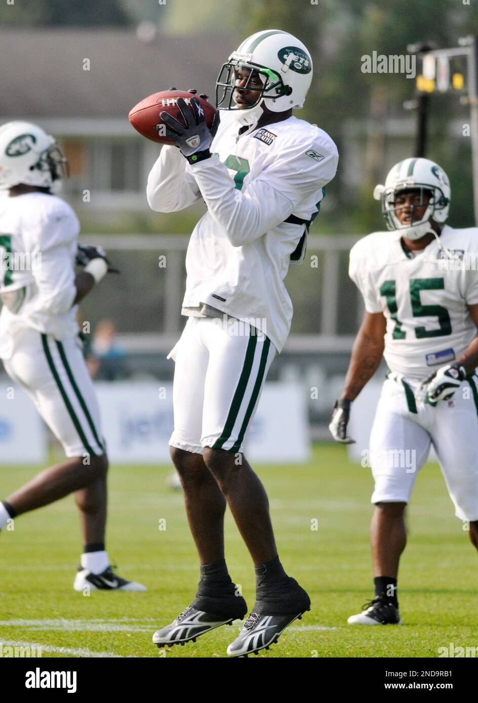 New York Jets receiver Jerricho Cotchery catches a pass during the team ...