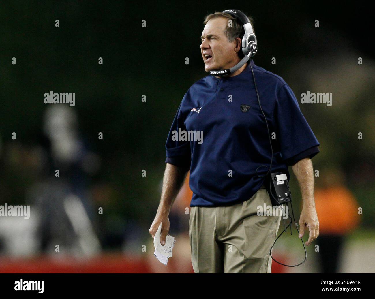 New England Patriots head coach Bill Belichick during the first half of ...