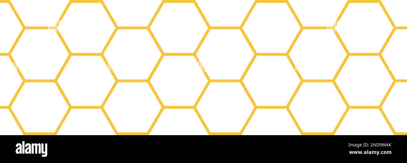 Honeycomb pattern. Yellow line hexagonal cell border Stock Vector Image ...