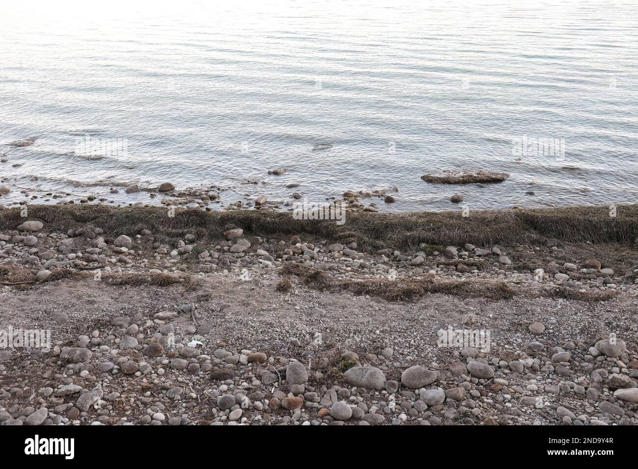 A breathtaking view of the picturesque shoreline of Lake Garda ...