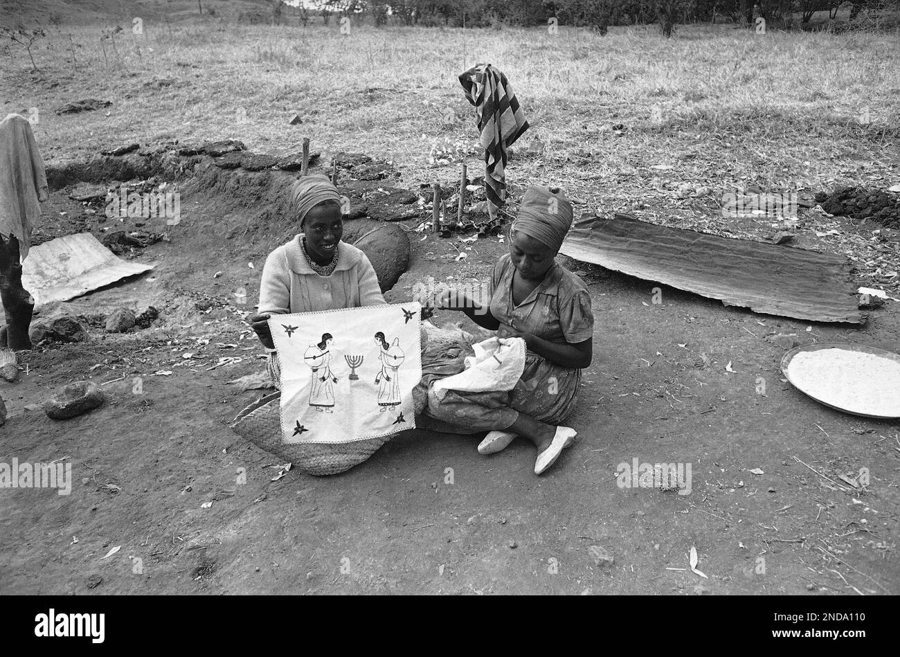 A star of David tops an Ethiopian village hut – denoting the Jewish ...