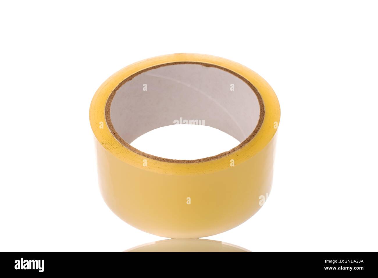 One roll of sticky tape, macro, isolated on white background Stock ...