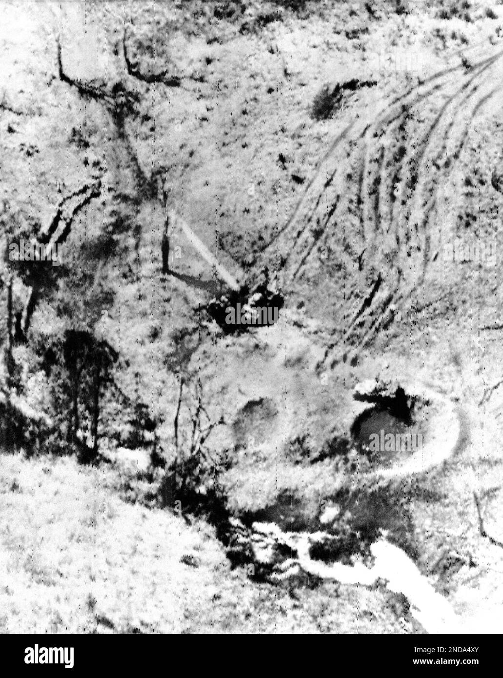 Russian-made T54 tanks destroyed in February 1971 by American Air ...