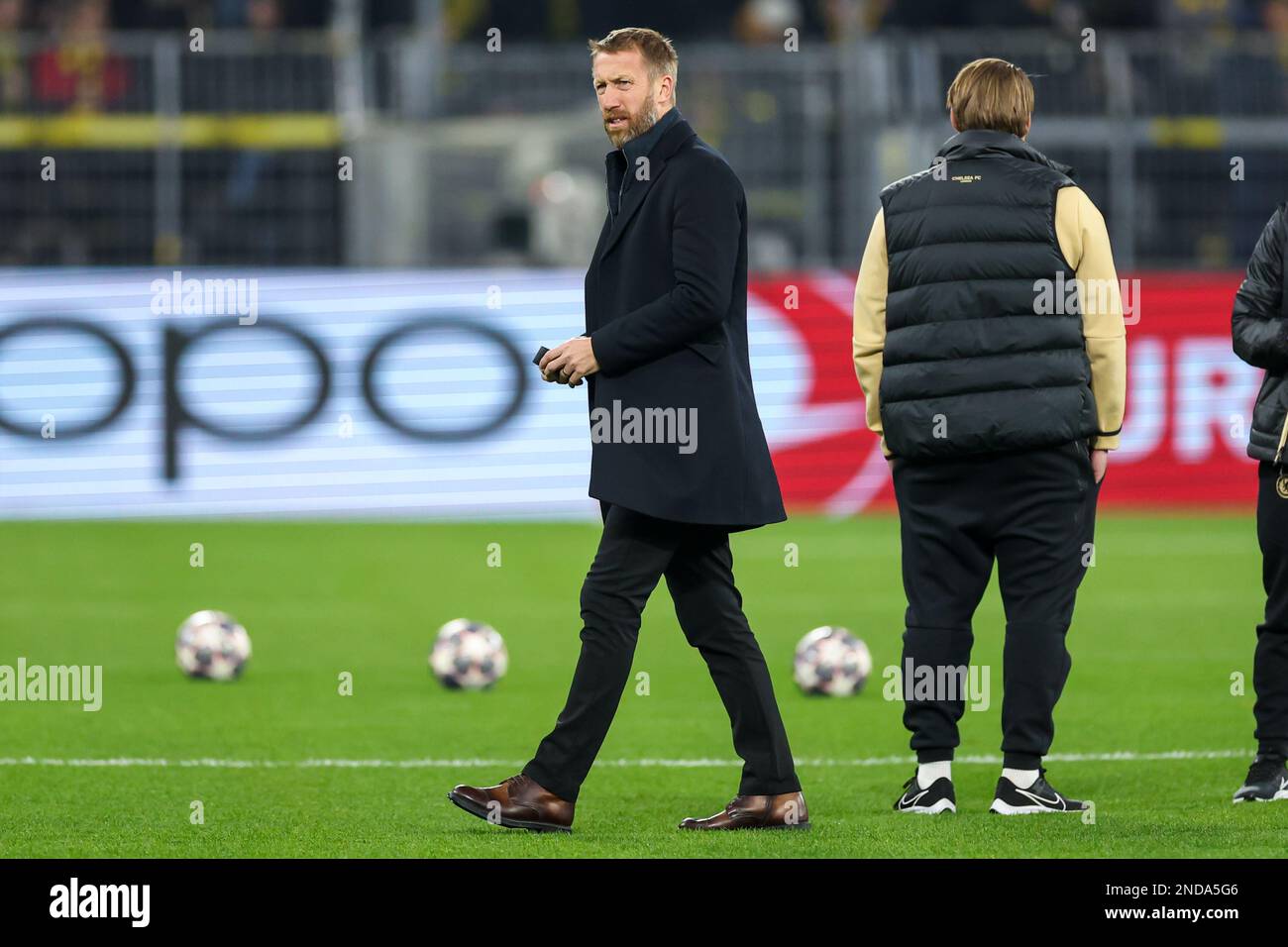 DORTMUND, GERMANY - FEBRUARY 15: headcoach Graham Potter during the ...