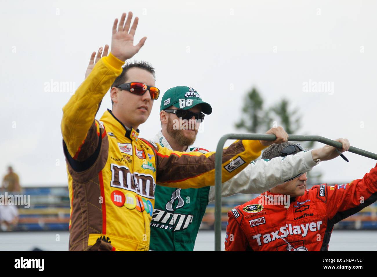 Drivers Kyle Busch, from left, Dale Earnhardt Jr., and Bobby Labonte ...