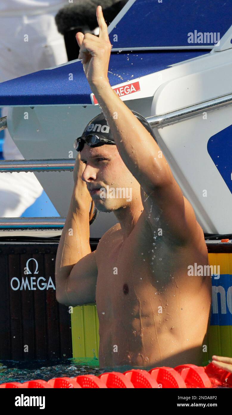 Norway's Alexander Dale Oen celebrates winning the gold medal in the ...