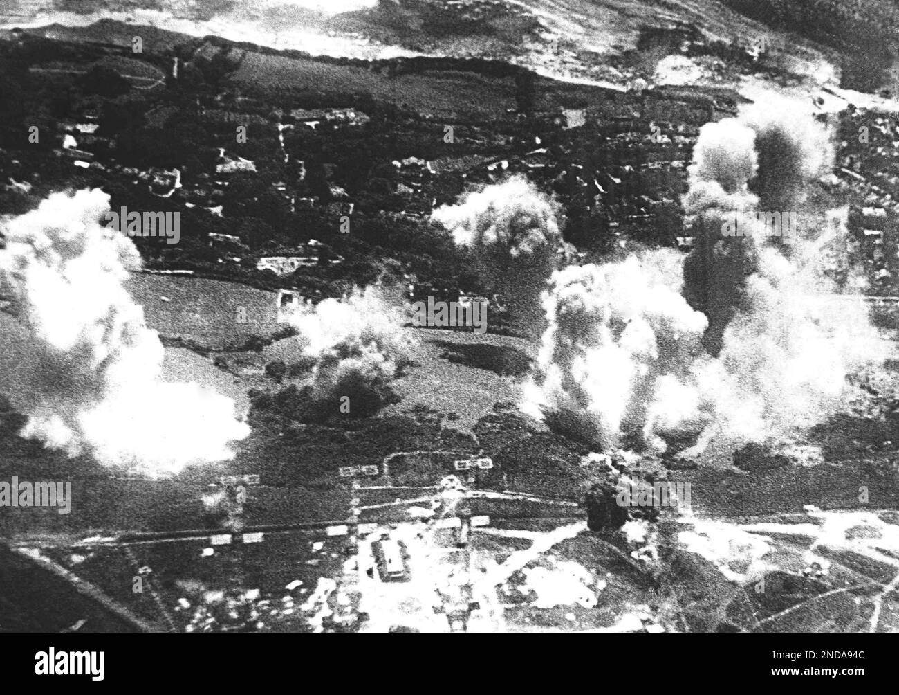 The effects of German bombed of military objects along the English ...