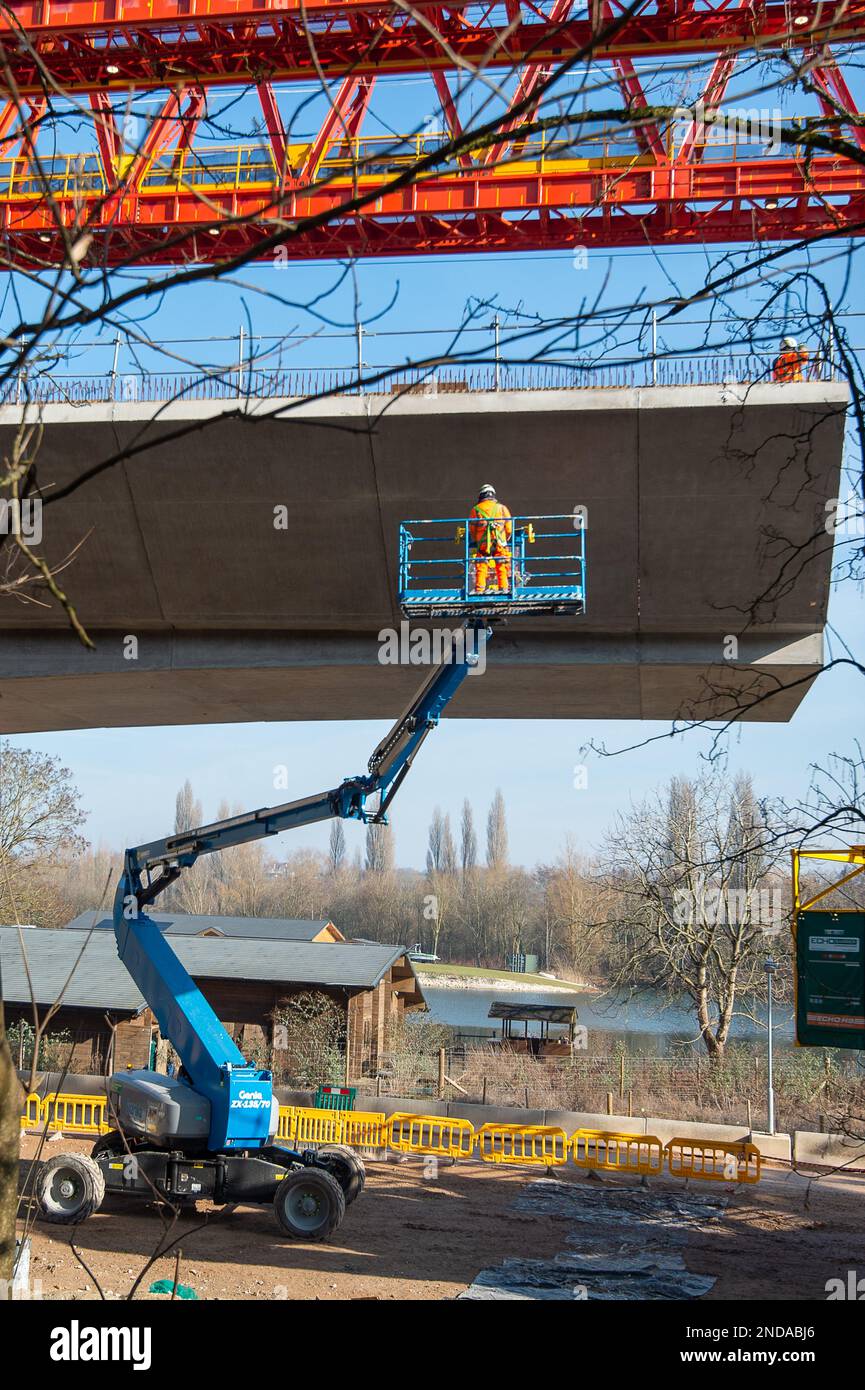 Denham, UK. 15th February, 2023. The HS2 High Speed Rail 2 Colne Valley ...