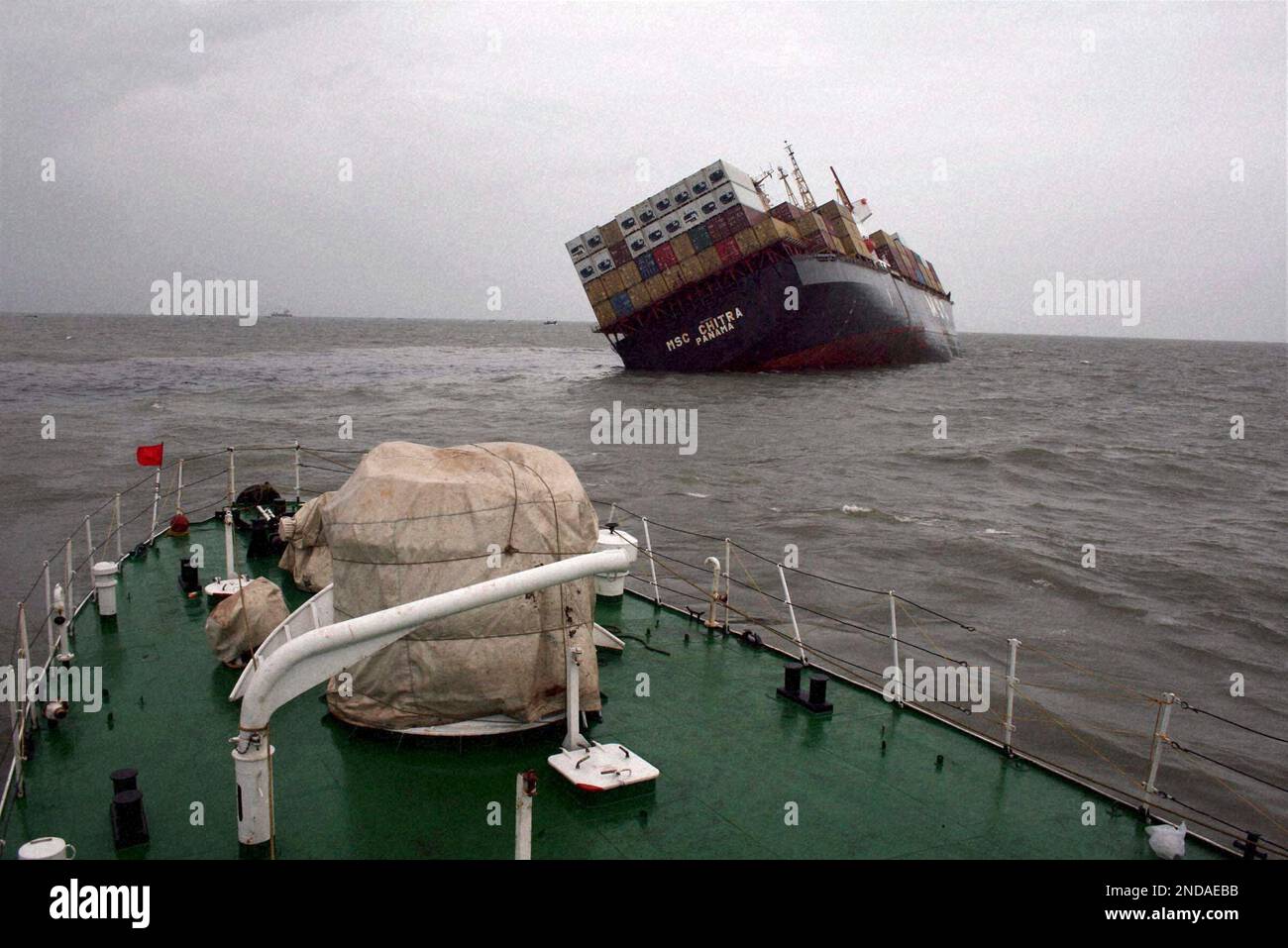 This Sunday, Aug.8, 2010 photo shows the Panamanian-registered ship MSC ...