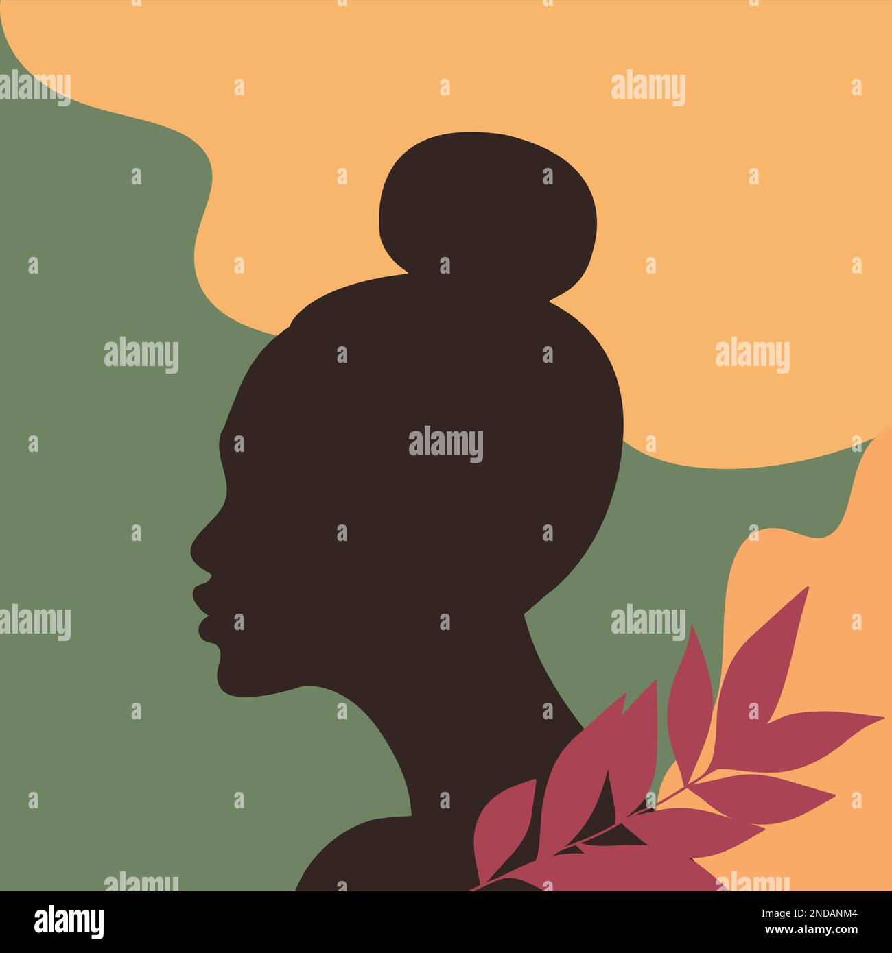 Abstract woman silhouette on pastel background. Minimal. Modern art ...