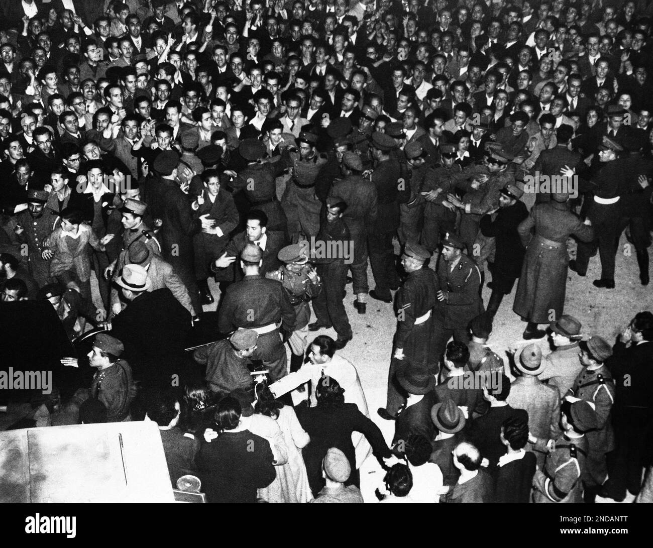The scene of great excitement as this shouting crowd greeted General ...