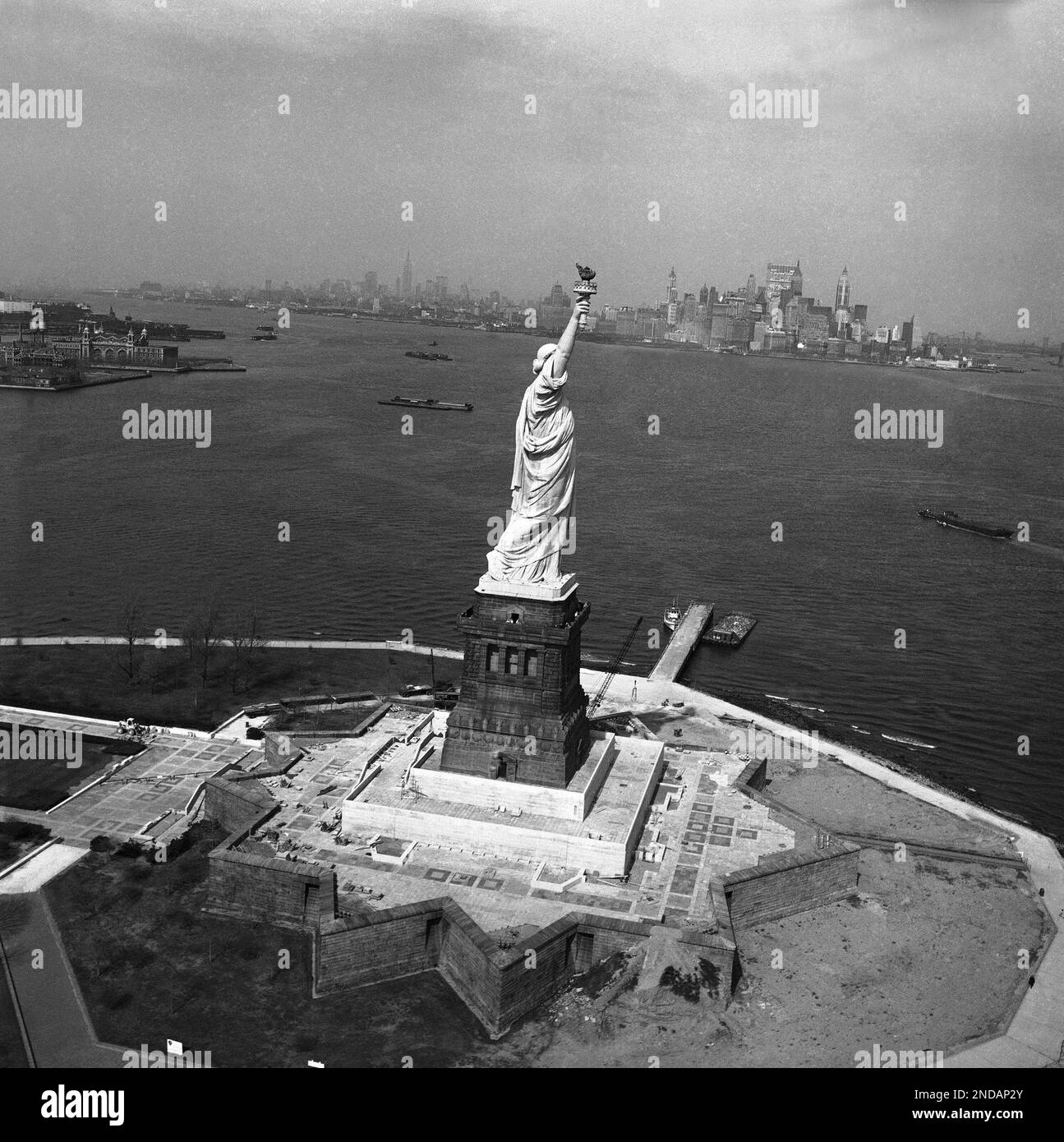 The Statue of Liberty in New York is seen in New York Harbor, Oct. 1 ...