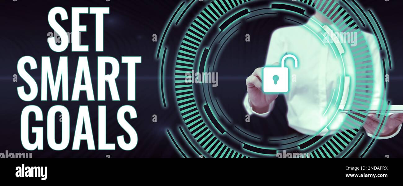 Inspiration showing sign Set Smart Goals. Internet Concept Establish ...