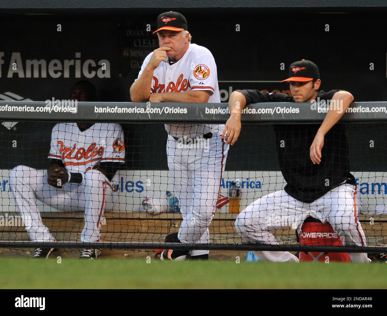 Baltimore Orioles manager Buck Showalter looks on against the Los ...