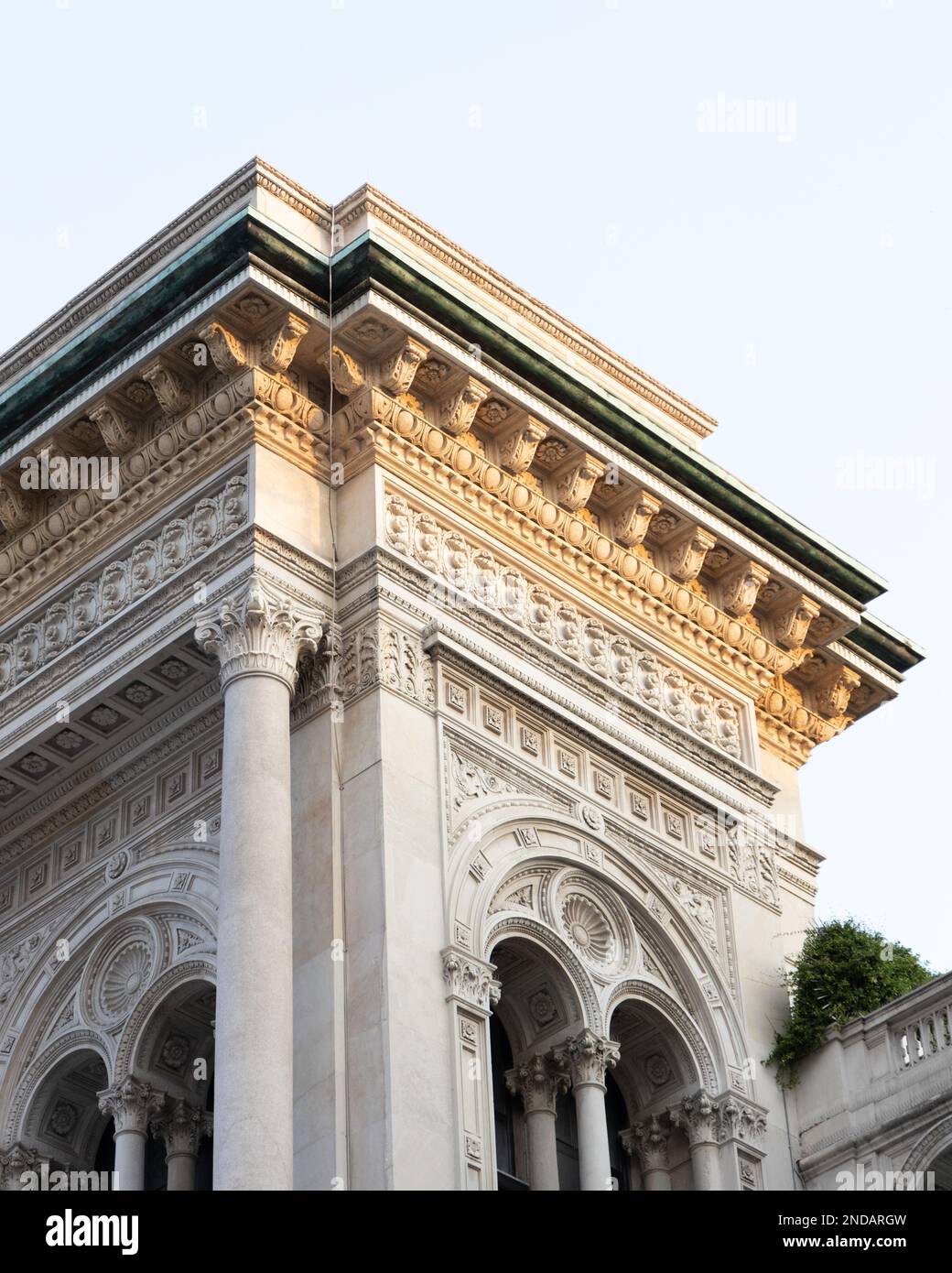 A vertical low angle shot of a cultural building with pillars and ...