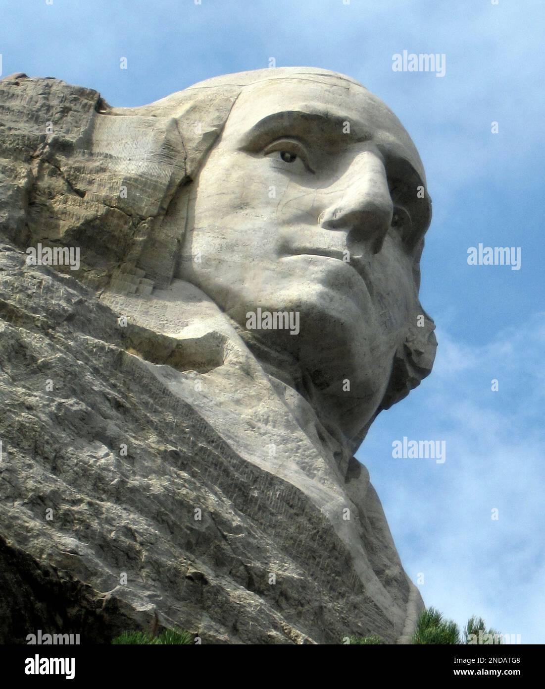 This August 2009 photo shows the George Washington face on Mount ...