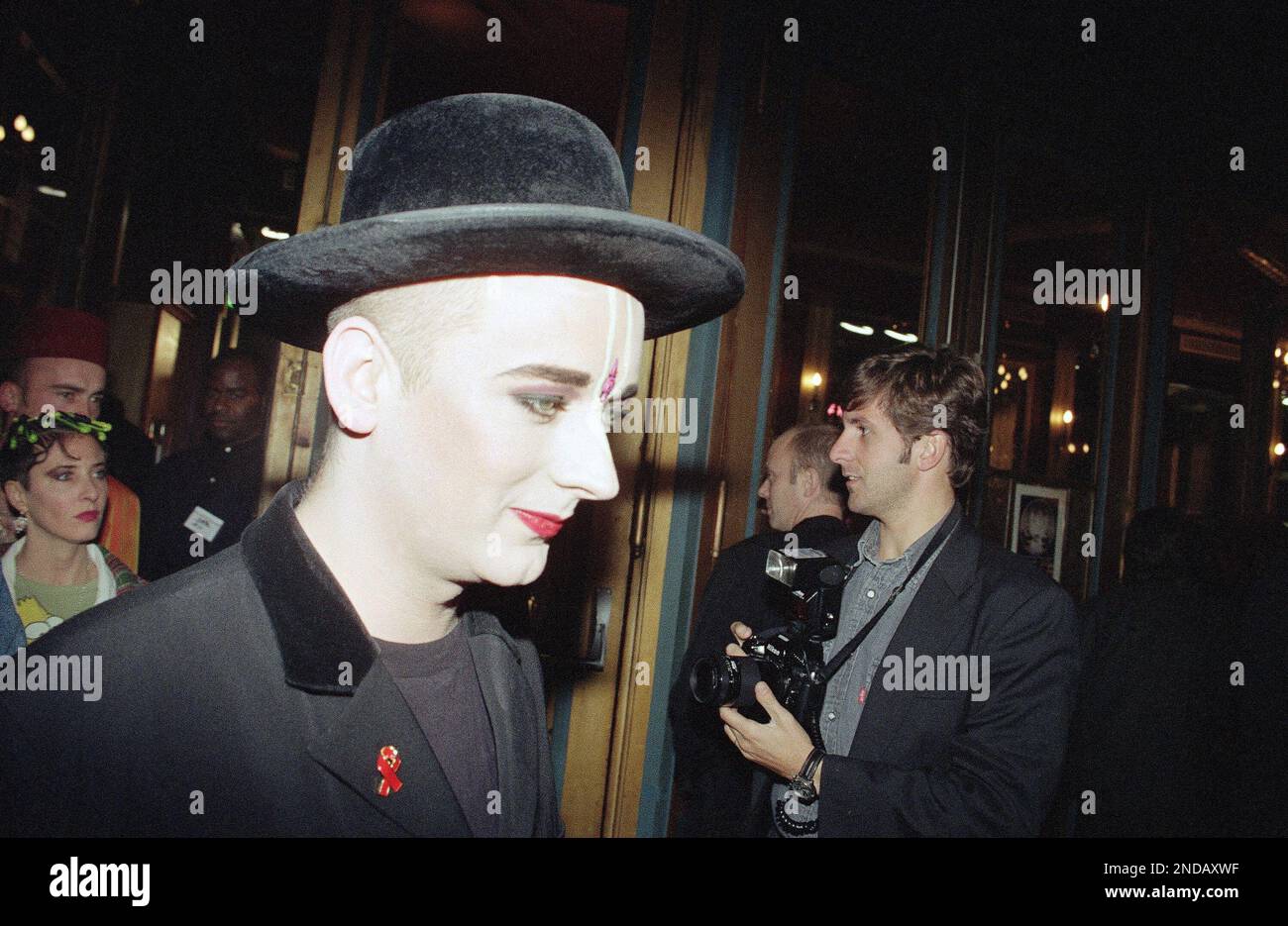 Singer of the British pop group Culture Club, Boy George attends the ...