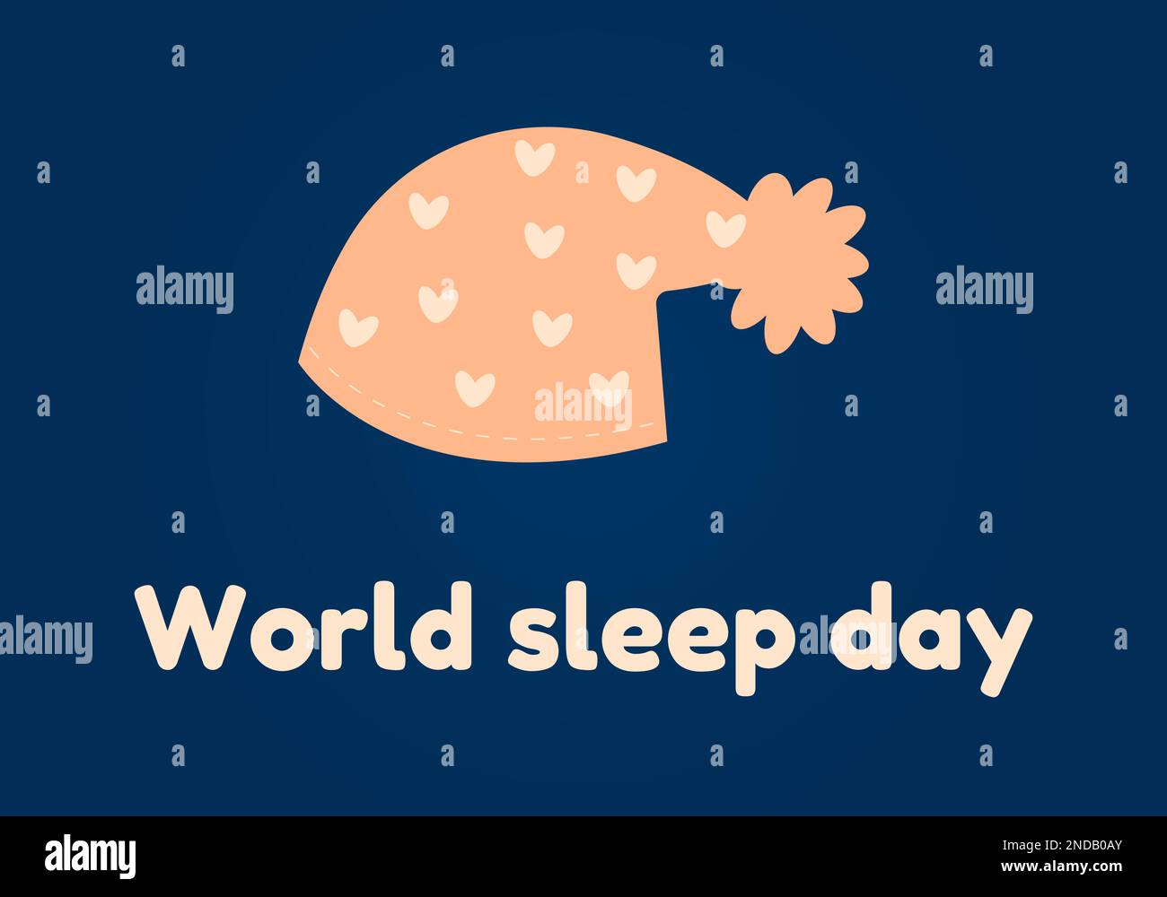 World sleep day. Sleep cap. Vector illustration Stock Vector Image ...