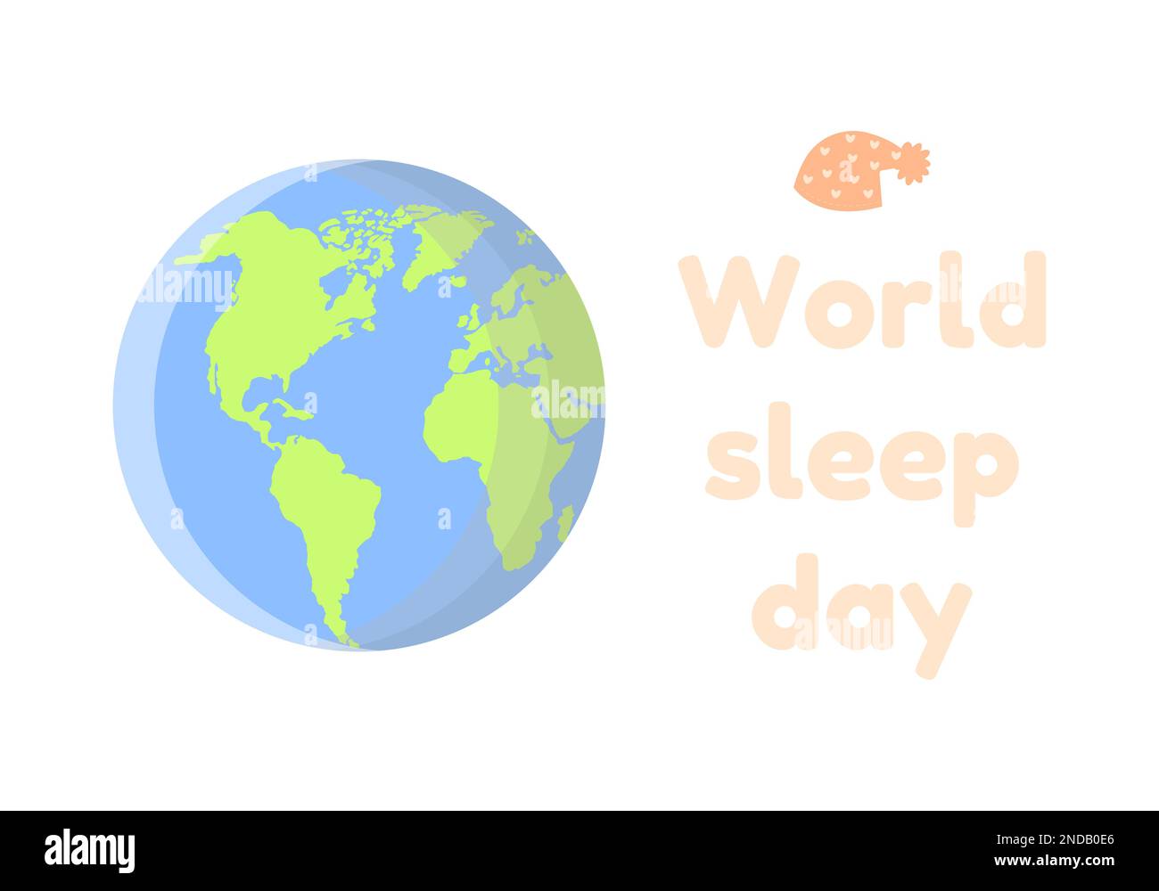 World sleep day. Planet Earth icon. White background. Vector ...