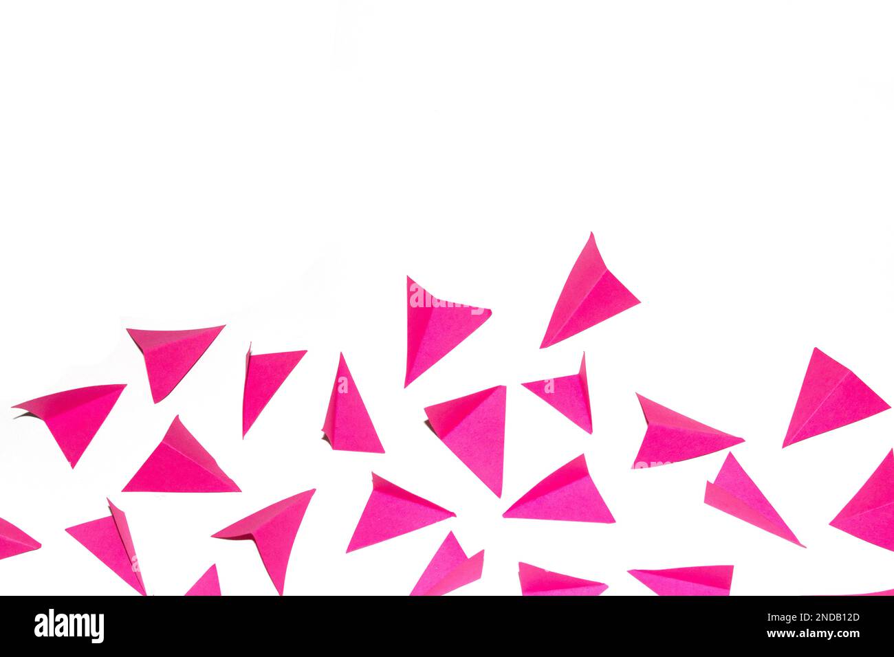 A Pink and White Geometric Folded Paper Triangle Shapes for Background ...