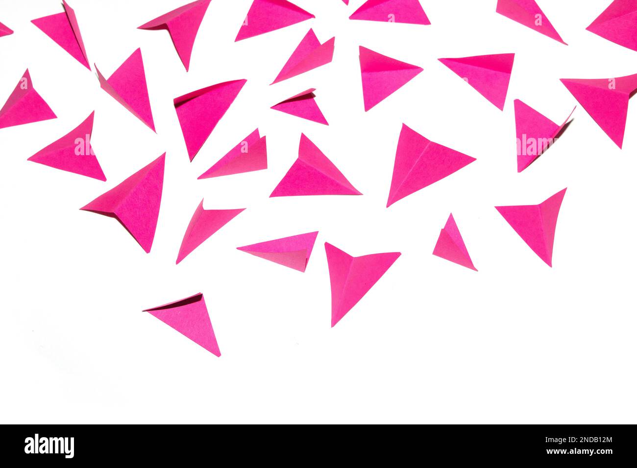 A Pink and White Geometric Folded Paper Triangle Shapes for Background ...