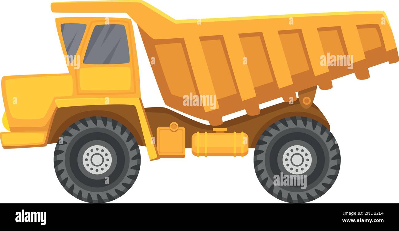 Dump truck cartoon icon. Industrial vehicle side view Stock Vector ...