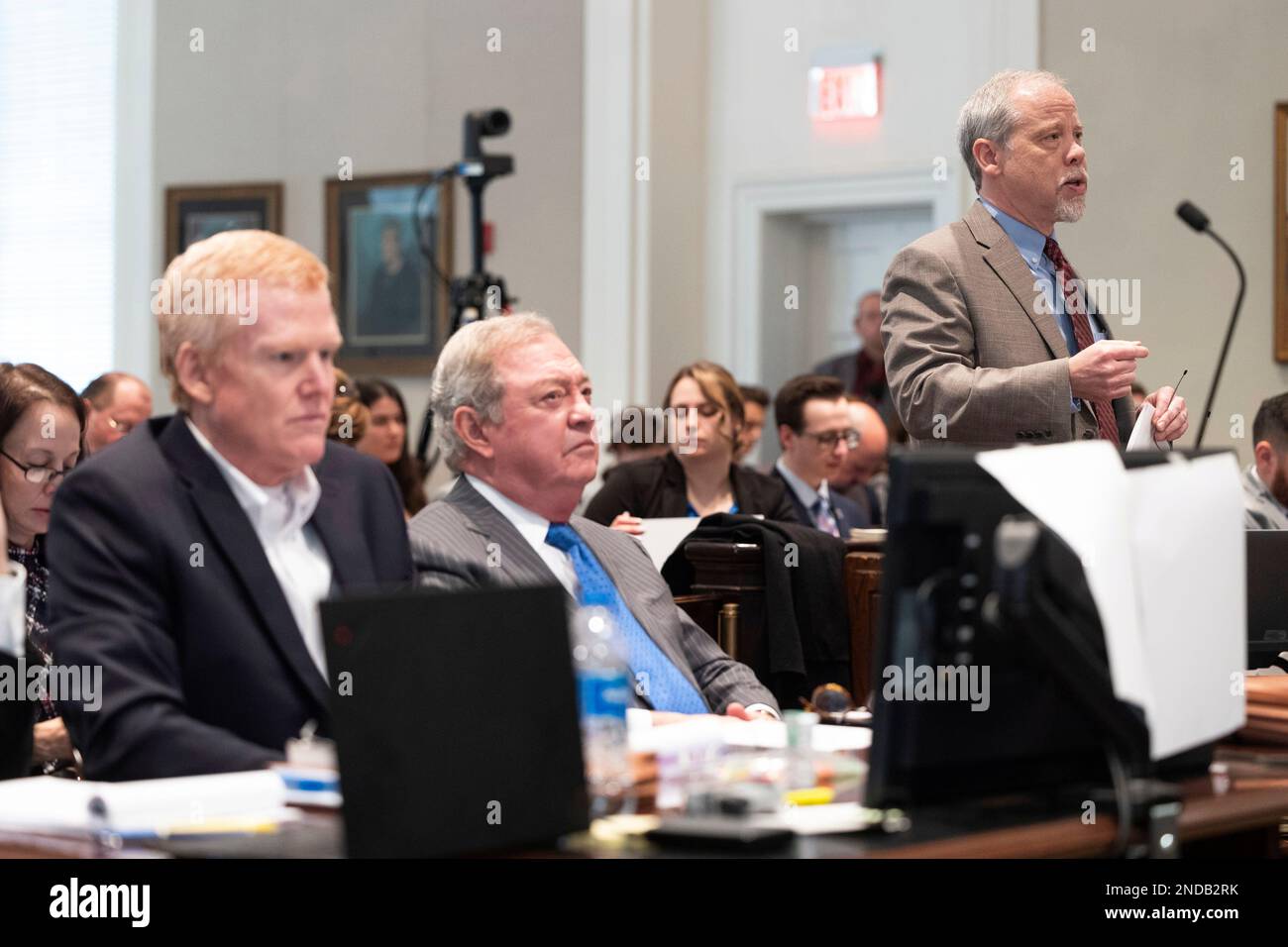 Prosecutor Creighton Waters, right, speaks about admissibility of ...