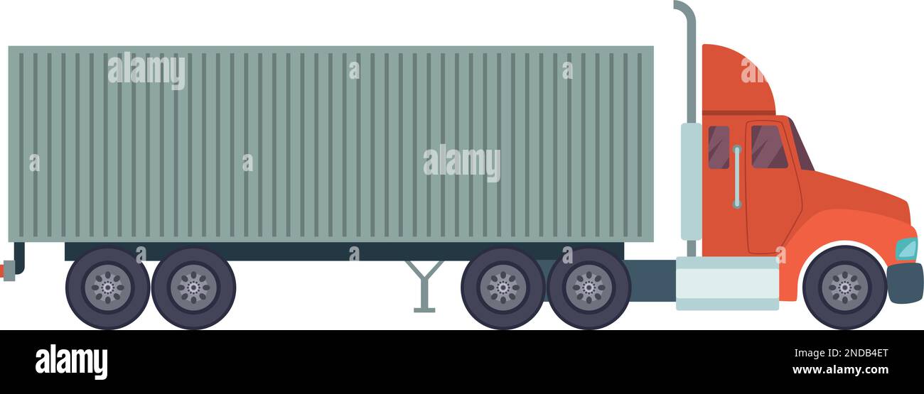 Lorry side view. Cartoon cargo transport icon Stock Vector Image & Art ...