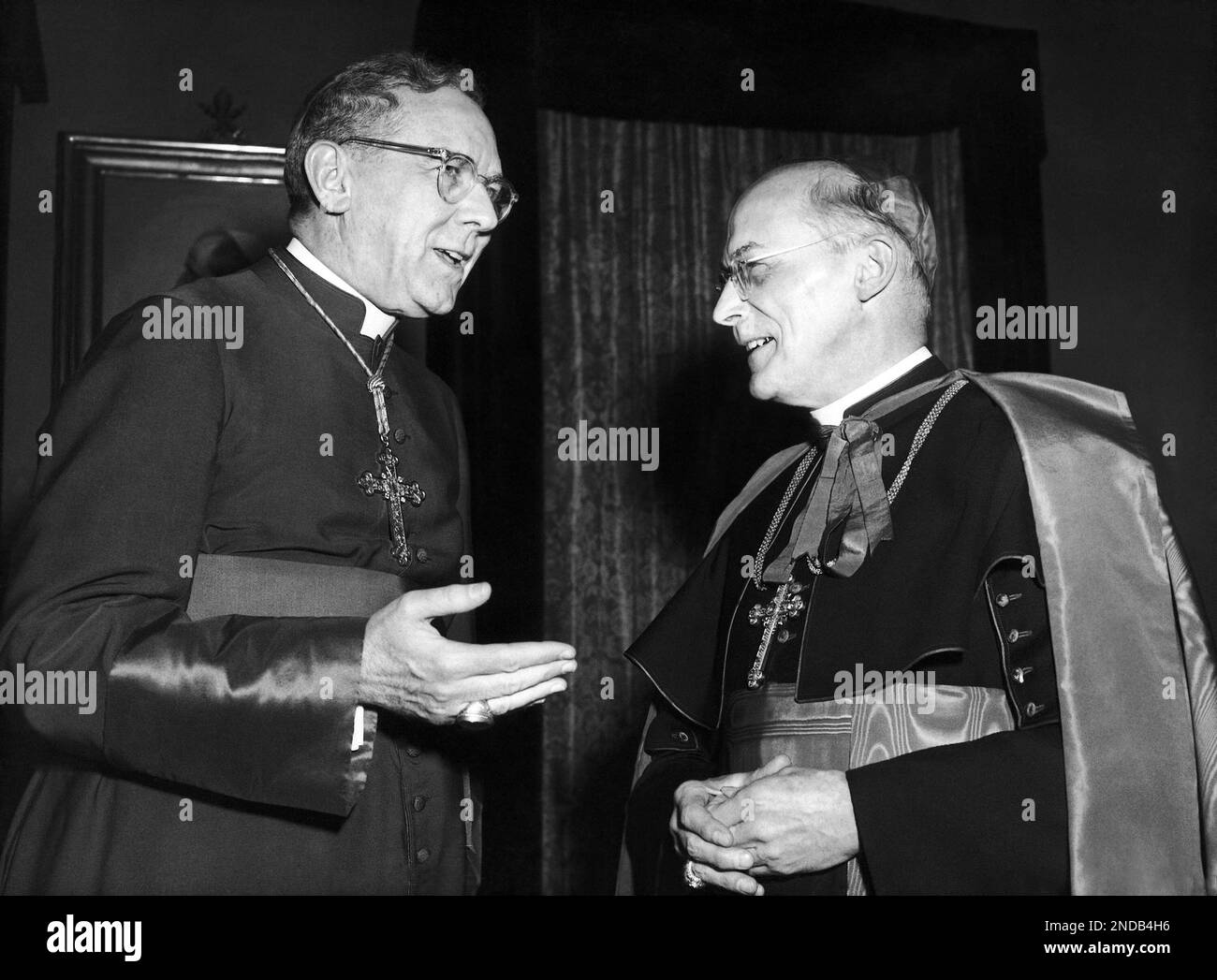 James Francis Cardinal Mcintyre, Archbishop of Los Angeles, USA, left ...