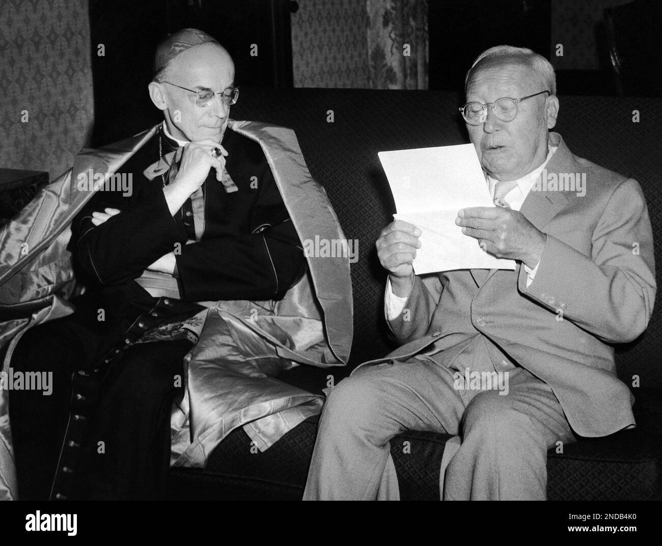 Joseph Cardinal Frings, Archbishop of Cologne, Germany, left, meets ...