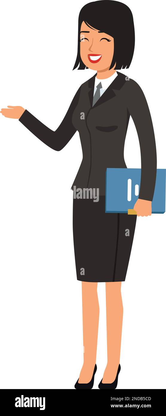 Businesswoman character. Happy laughing woman in formal suit Stock ...