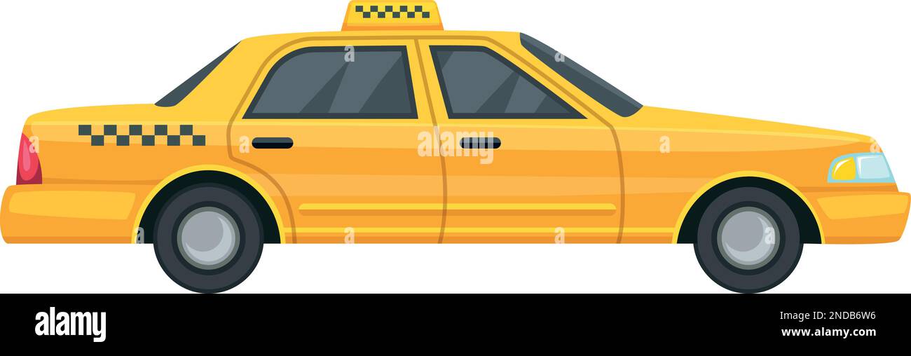 Yellow auto with checkered pattern. Taxi car side view Stock Vector ...