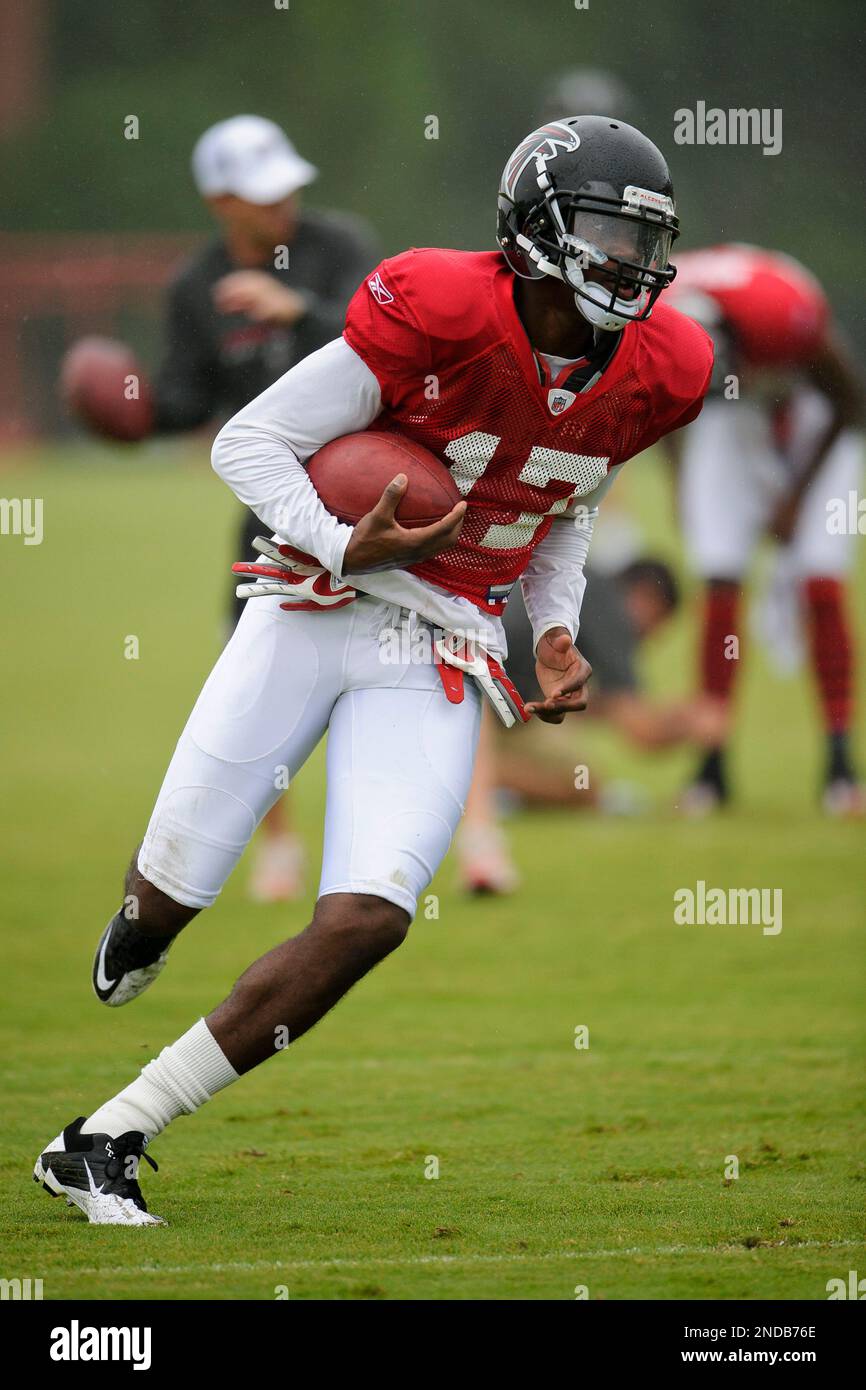 Atlanta Falcons receiver Brandyn Harvey (17) works out during NFL ...
