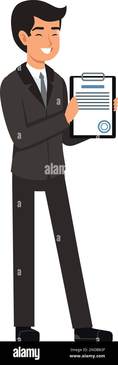 Man signed contract cartoon hi-res stock photography and images - Alamy