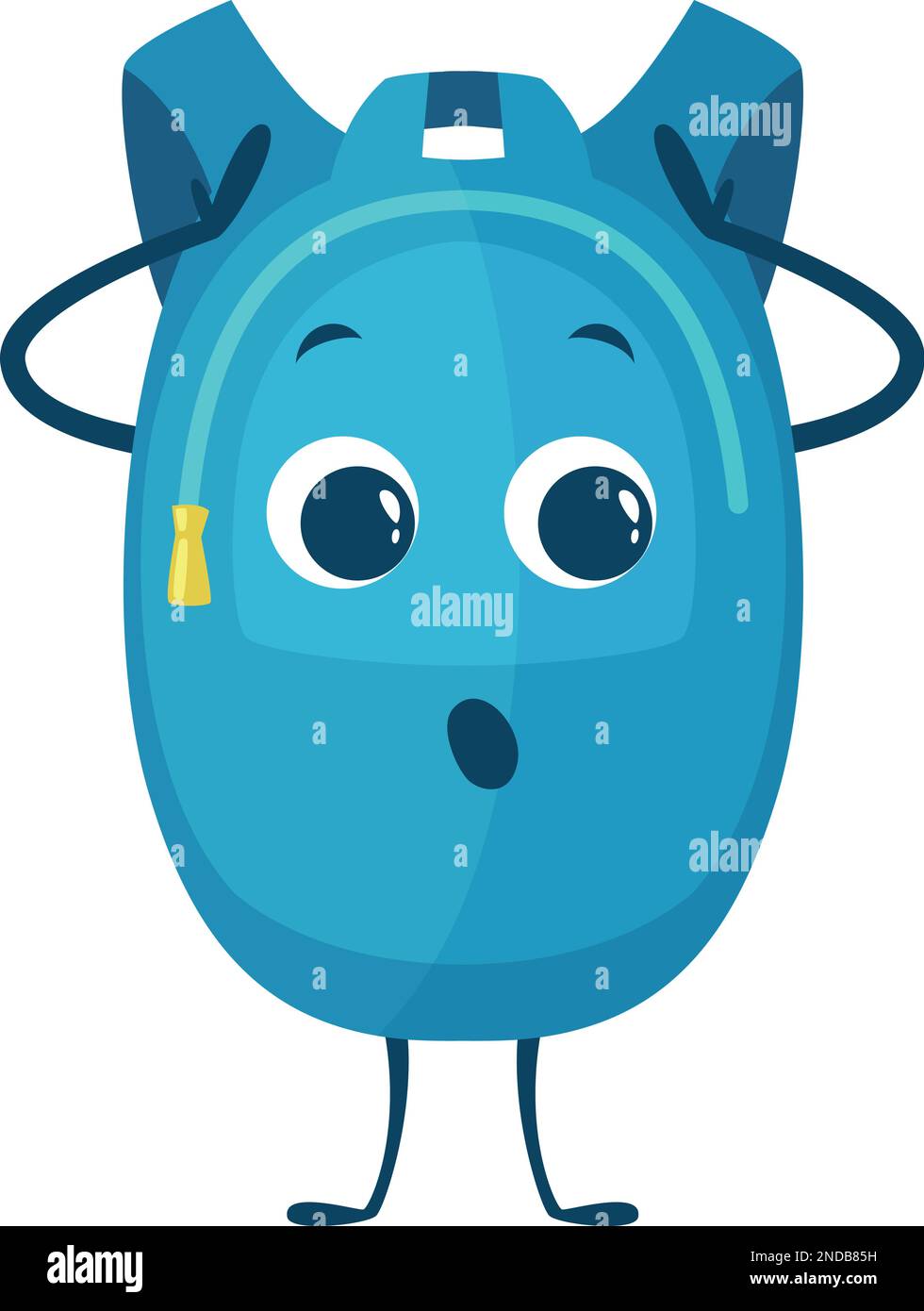 Funny face backpack. Blue cartoon school bag Stock Vector Image & Art ...