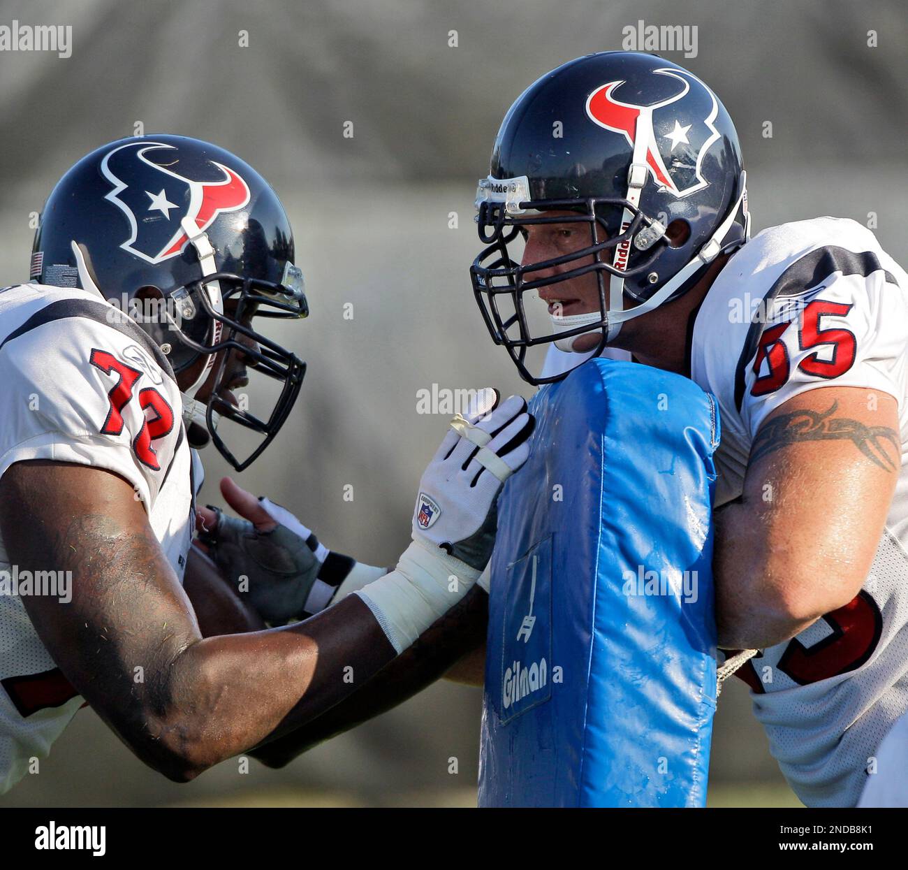 Houston Texans center Chris Myers (55) and tackle Rashad Butler (78 ...