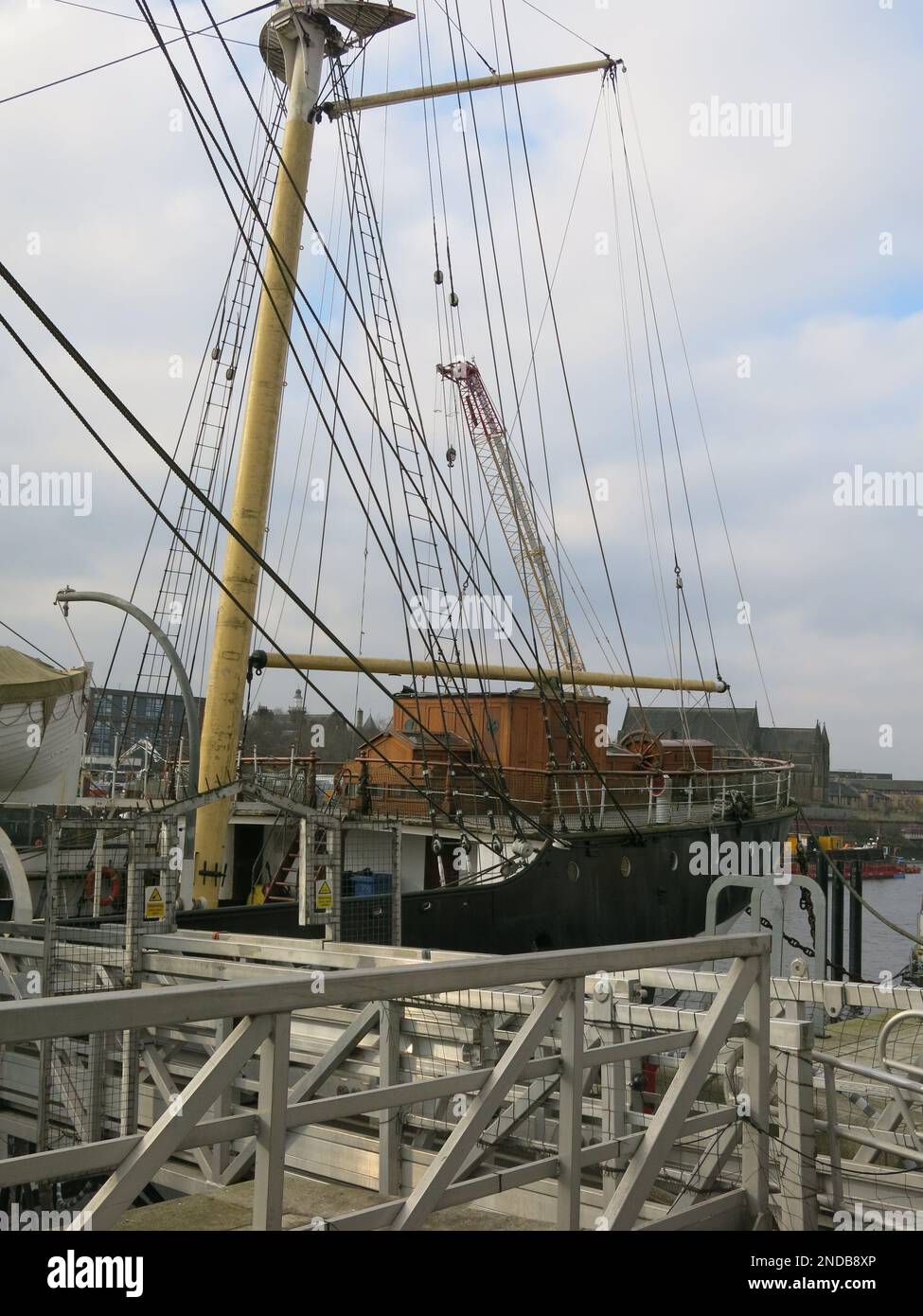 The historic Tall Ship Glenlee is moored alongside Glasgow's transport ...