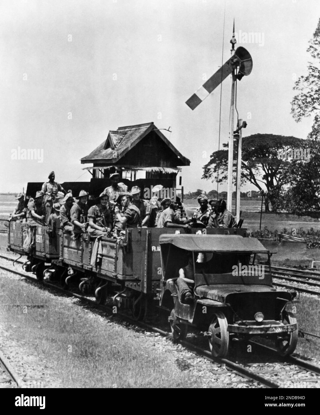 Gun train moves into action, mounting Indian Rajput gunners escorted by ...
