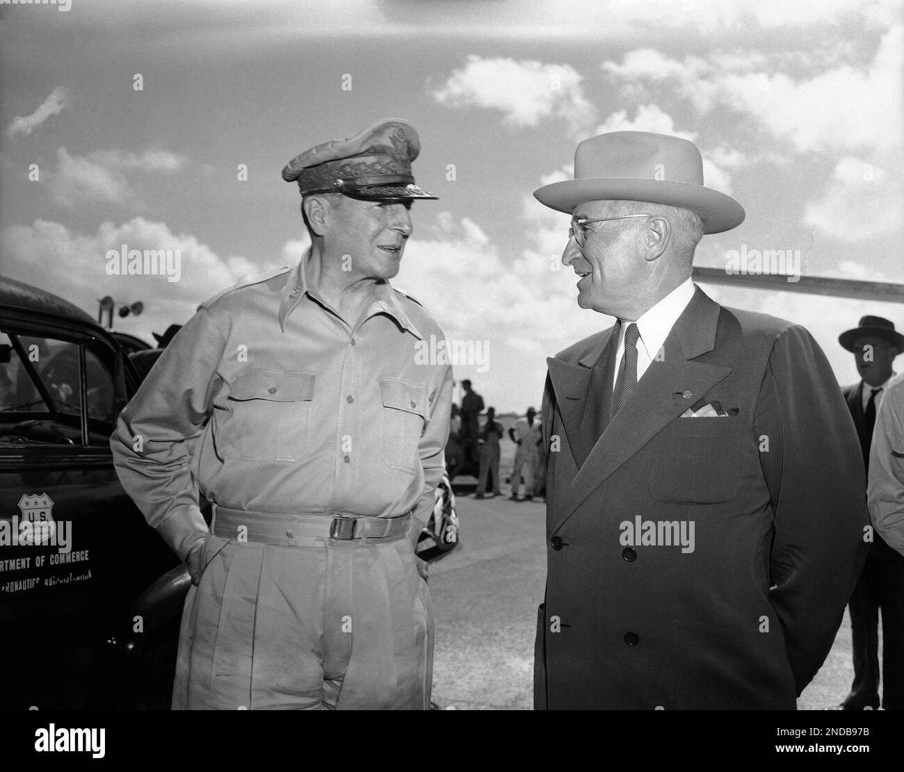 General Douglas MacArthur, left, and President Harry S. Truman are ...