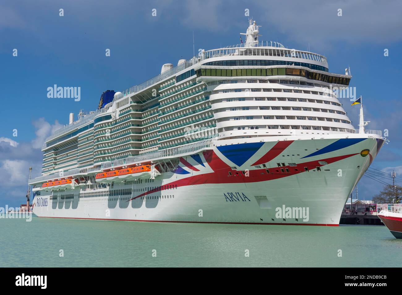 P&O Arvia cruise ship docked from Heritage Quay, St John's, Antigua ...