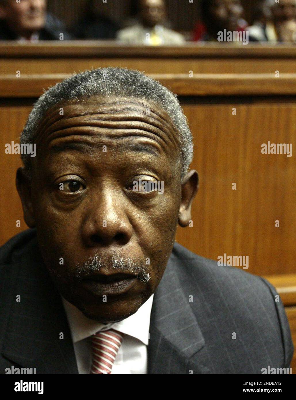 South African former police commissioner Jackie Selebi looks on during ...