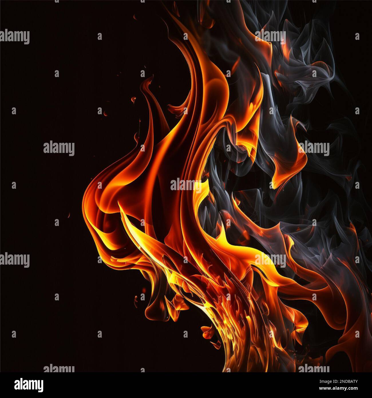 Heat energy heap closely, red and yellow, thermal energy at the fuel ...
