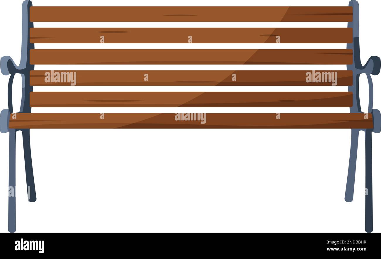 Park bench icon. Cartoon wooden plank seat Stock Vector Image & Art - Alamy