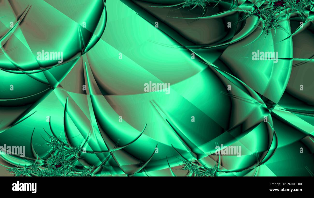 green abstract line drawing, floral decorative illustration, graphic ...